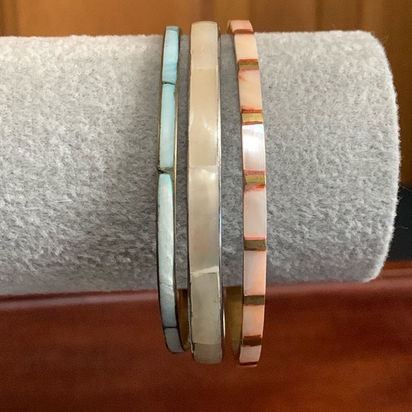 Jewelry | Set Of 3 Shell Bangles | Poshmark